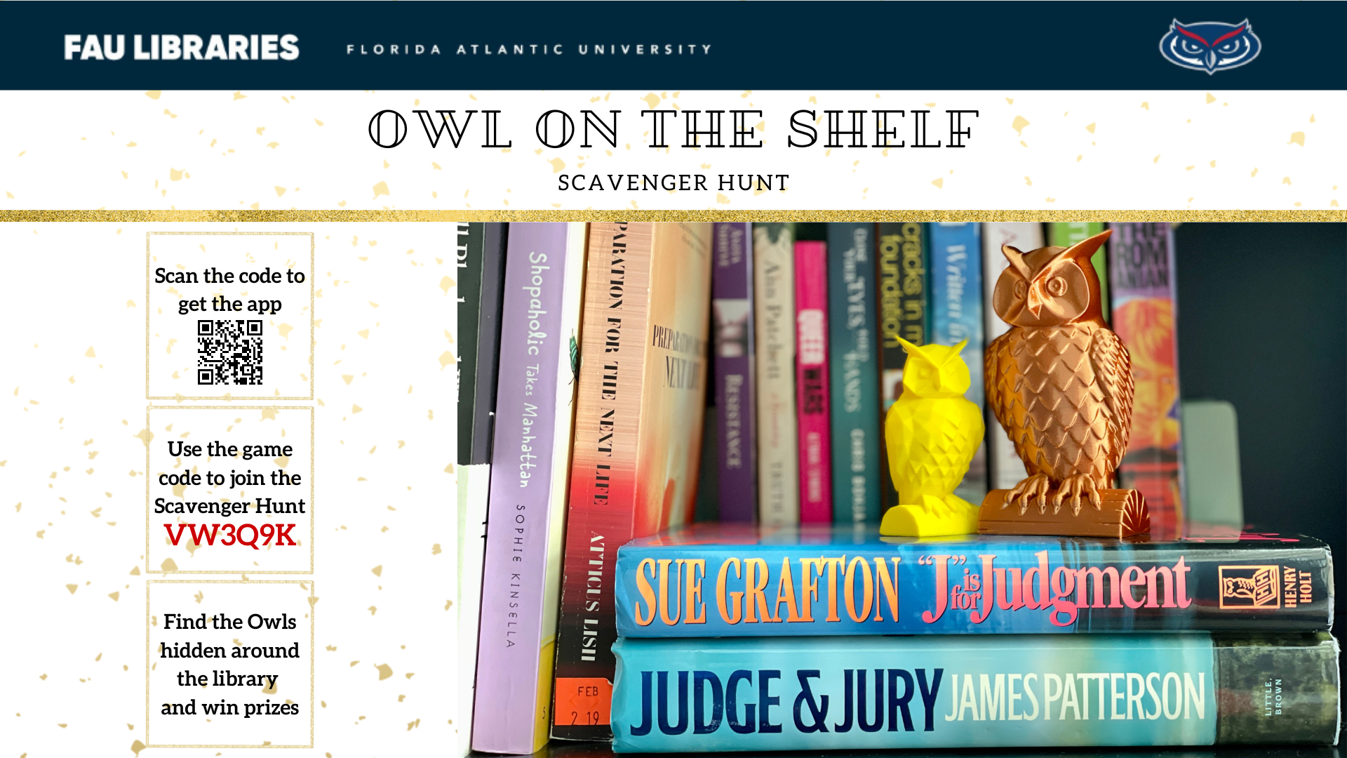 Owl on the Shelf Scavenger Hunt | FAU Libraries
